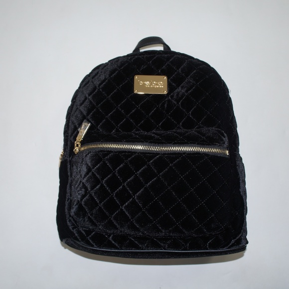 bebe | Bags | Bebe Black Velvet Quilted Large Backpack | Poshmark
